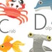 MARINE ANIMALS English Alphabet Poster With Animals From A to Z, BIG ...