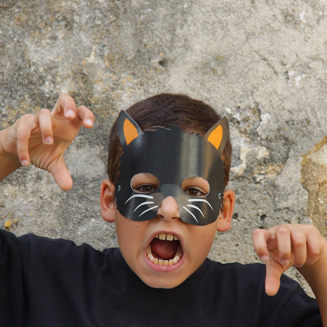 BLACK CAT Paper Mask - Kids Halloween Costume - Printable Mask - Etsy