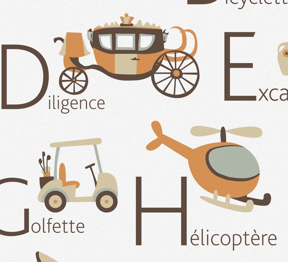 Transports Alphabet Poster From A to Z - FRENCH - BIG POSTER 13x19 ...
