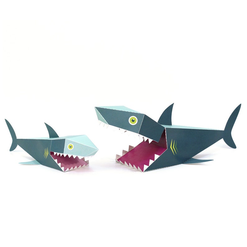 Maxi Shark Paper Toys DIY Paper Craft Kit 3D Paper Animals - Etsy