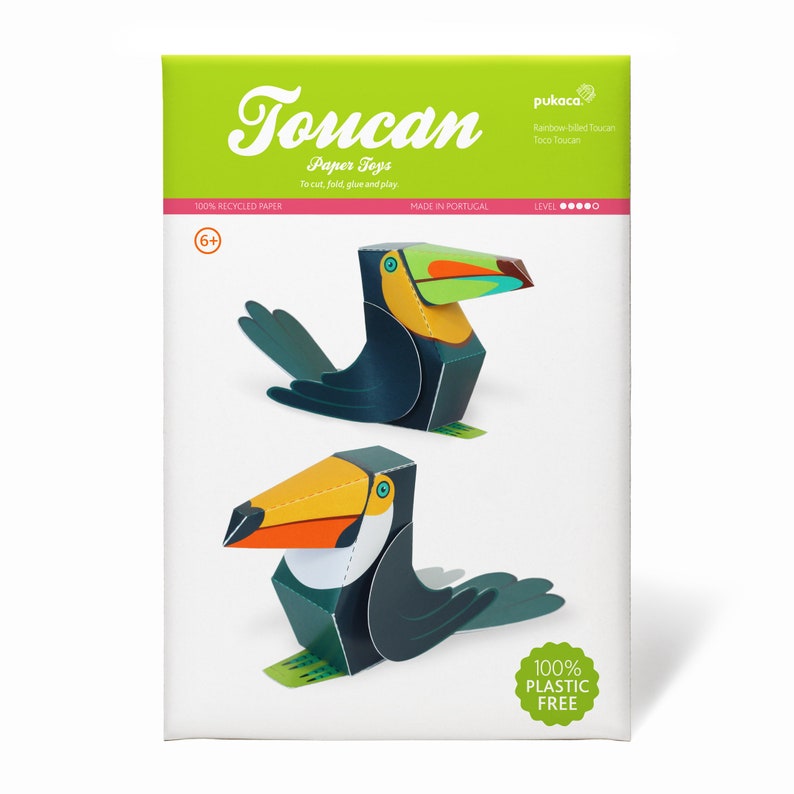 Toucan Paper Toys DIY Paper Craft Kit 3D Paper Animals - Etsy