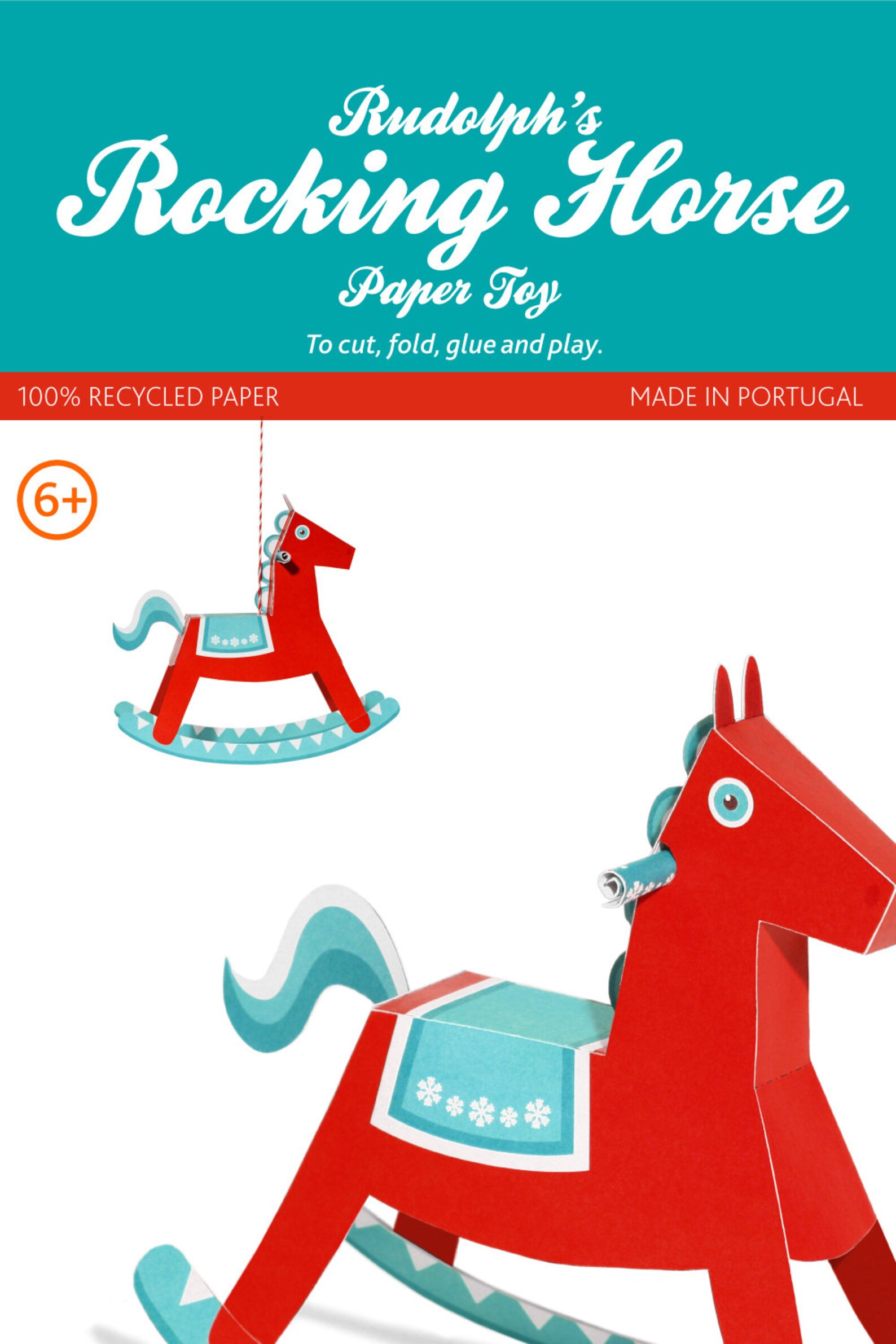 Rocking Horse Paper Toy Christmas Edition DIY Paper Craft | Etsy