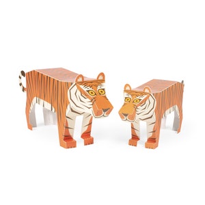 Tiger Paper Toys: DIY 3D Paper Craft Kit - Etsy