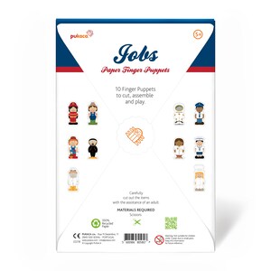 Jobs Paper Finger Puppets - DIY Craft Kit Paper Toy - Birthday Party ...