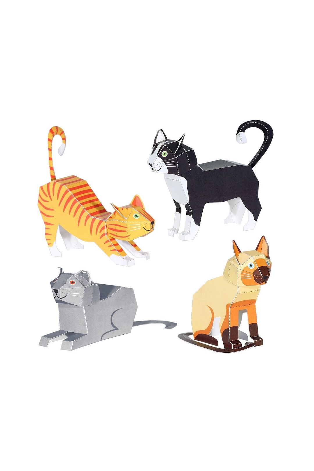 Kids Origami Book Cat Meme Origami Papercraft Kit, 1:1 Life Scale 3D ...