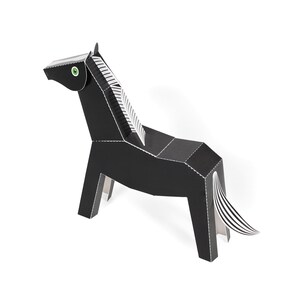 Black Horses Paper Toys - DIY Paper Craft Kit - 3D Paper Animals - Etsy