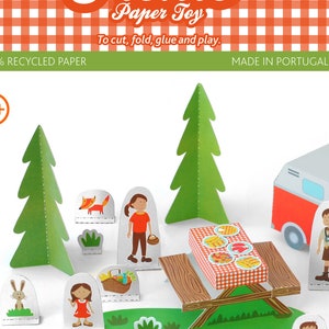 Picnic Paper Toy DIY Paper Craft Kit Papercraft Kids 3D Model Paper ...