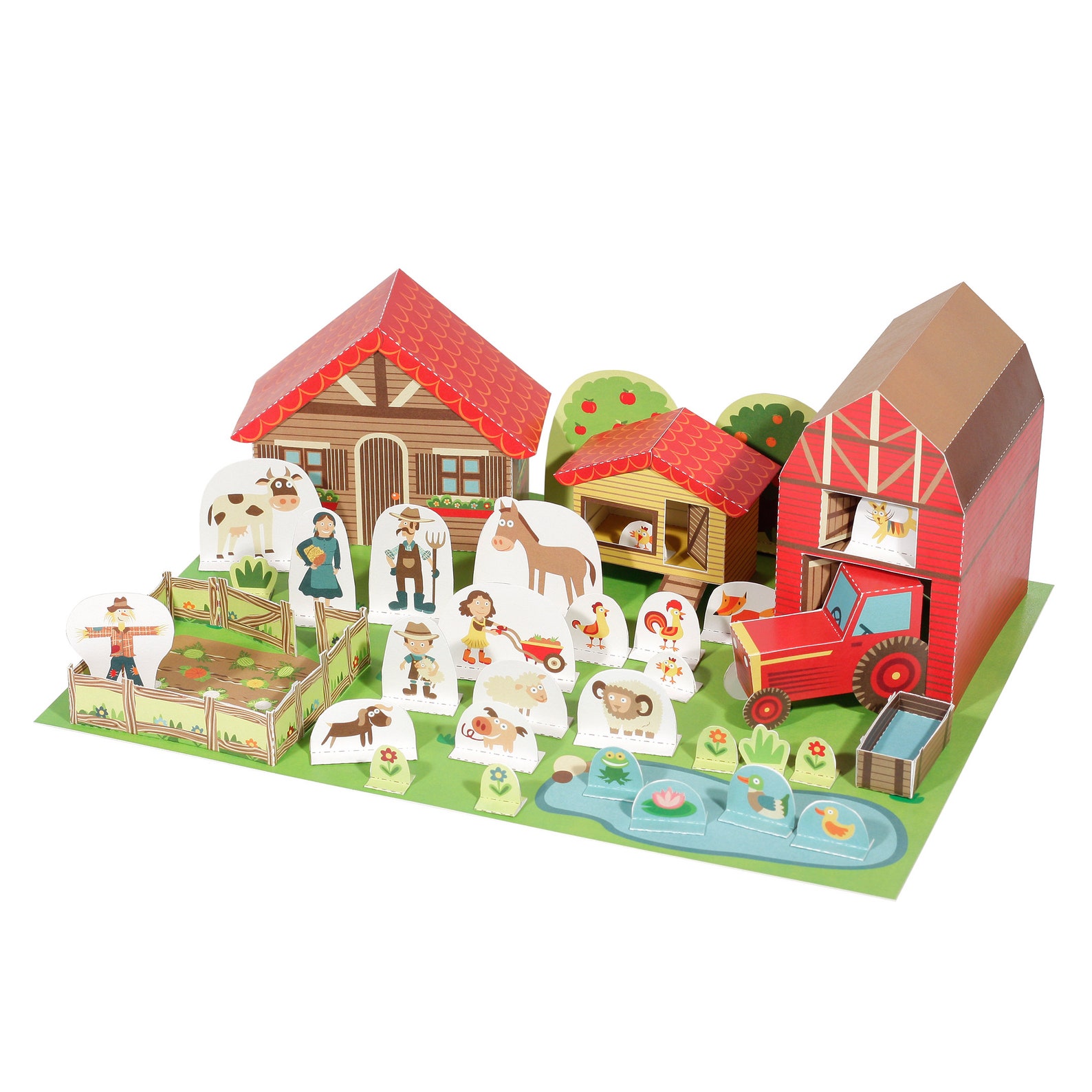 The Farm Paper Toy Paper Toy DIY Paper Craft Kit 3D - Etsy