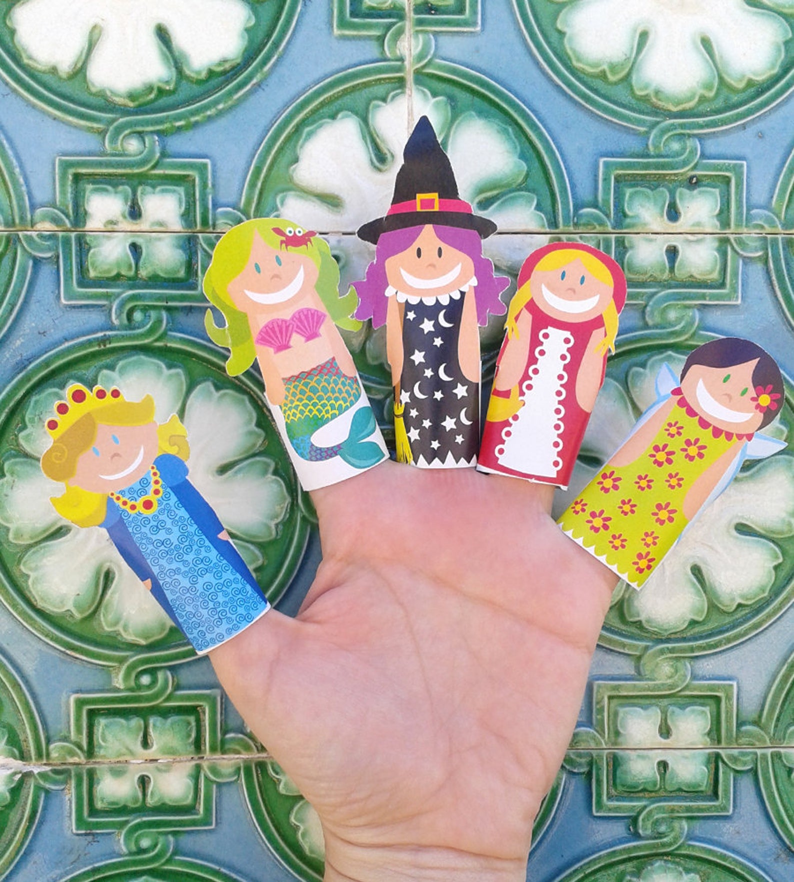 Fantasy Girls Paper Finger Puppets DIY Craft Kit Paper Toy | Etsy