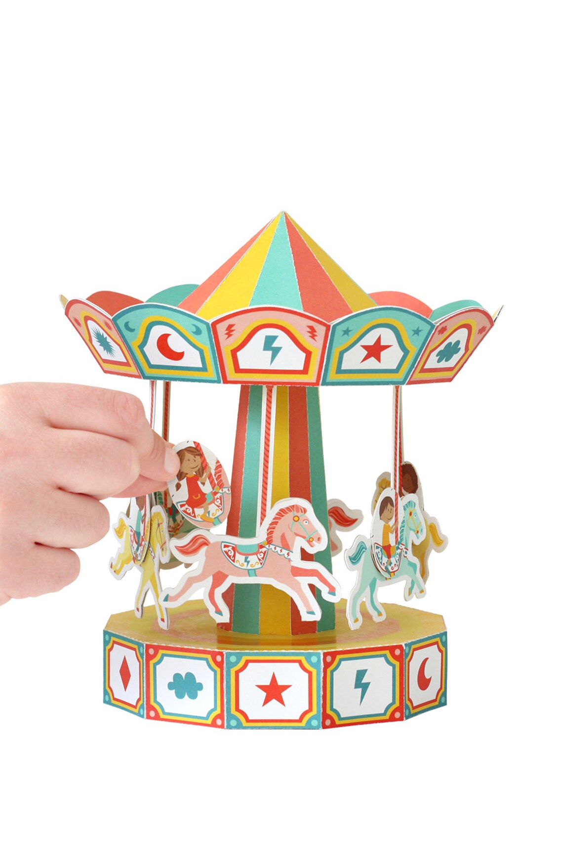 Carousel Paper Toy Movable Paper Toy DIY Paper Craft Kit | Etsy Israel