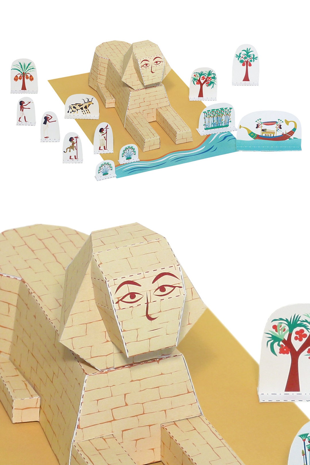 Sphinx Paper Toy Paper Toy DIY Paper Craft Kit 3D Model - Etsy