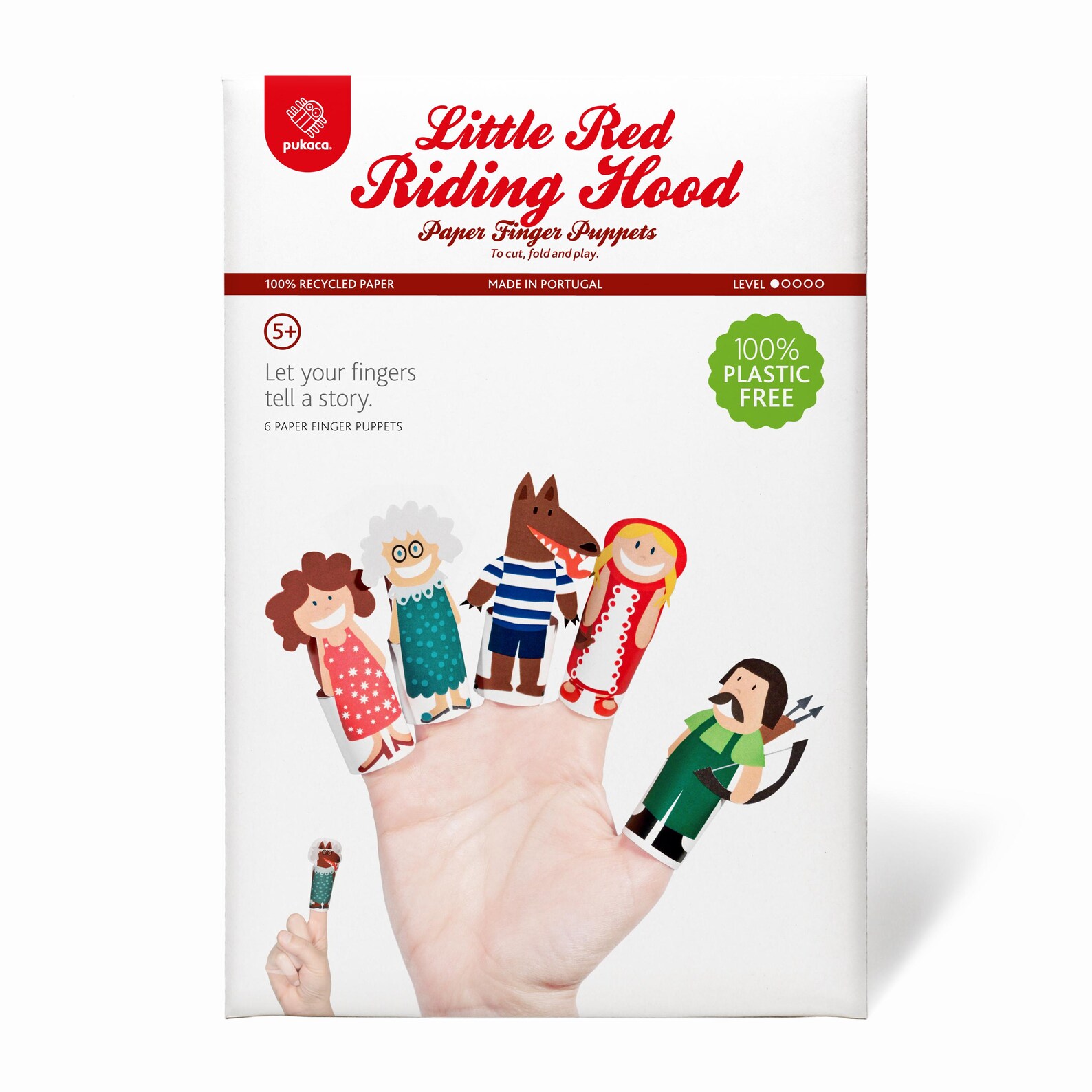 Little Red Riding Hood Paper Finger Puppets - DIY Craft Kit - Paper Toy ...