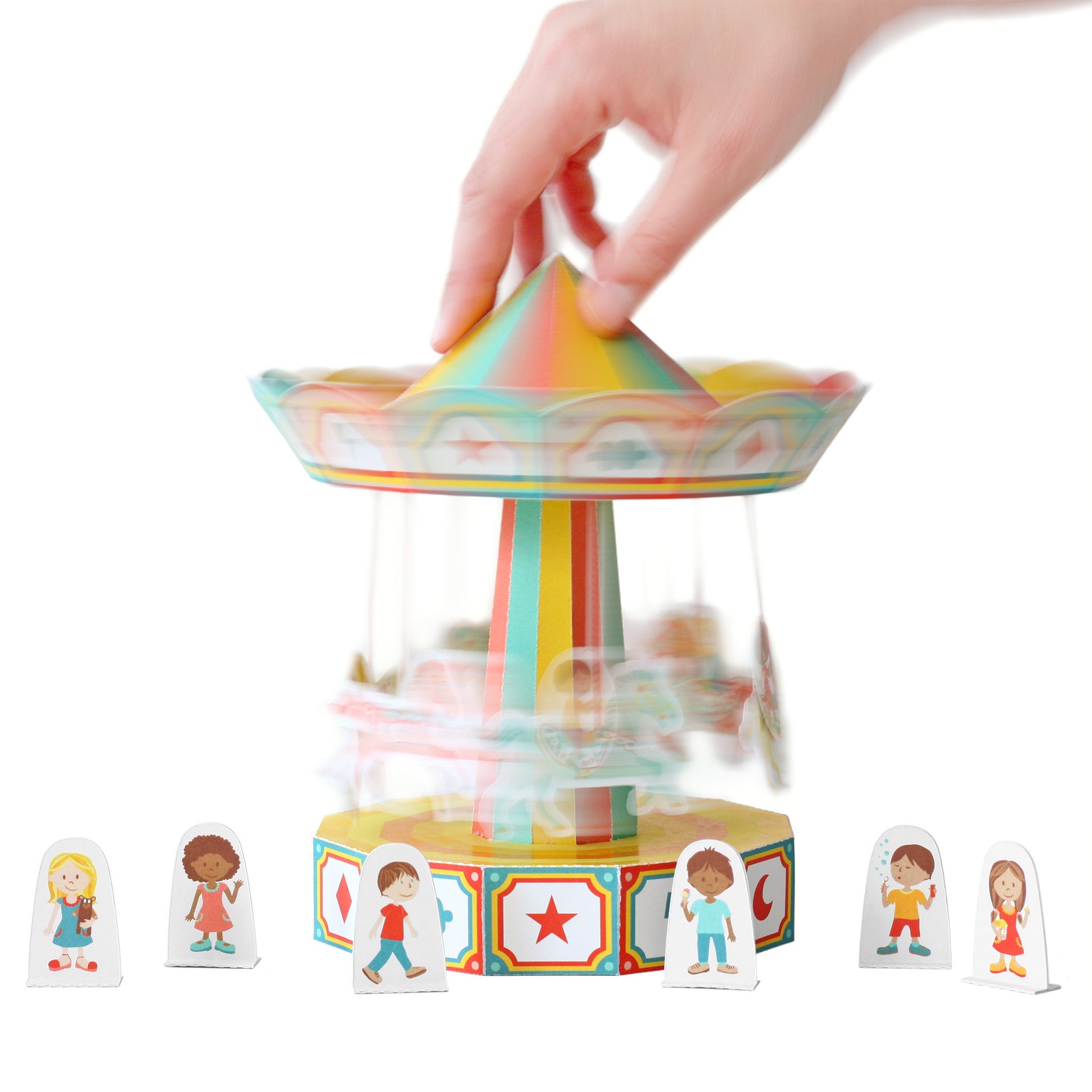 Carousel Paper Toy: Movable 3D Model Craft Kit - Etsy