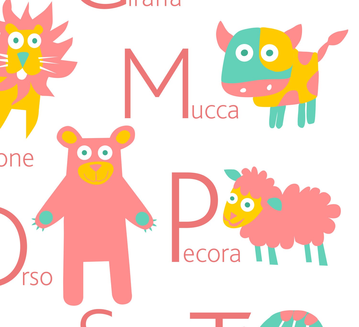 Personalized ITALIAN Alphabet Poster With Animals From A to Z - Etsy ...