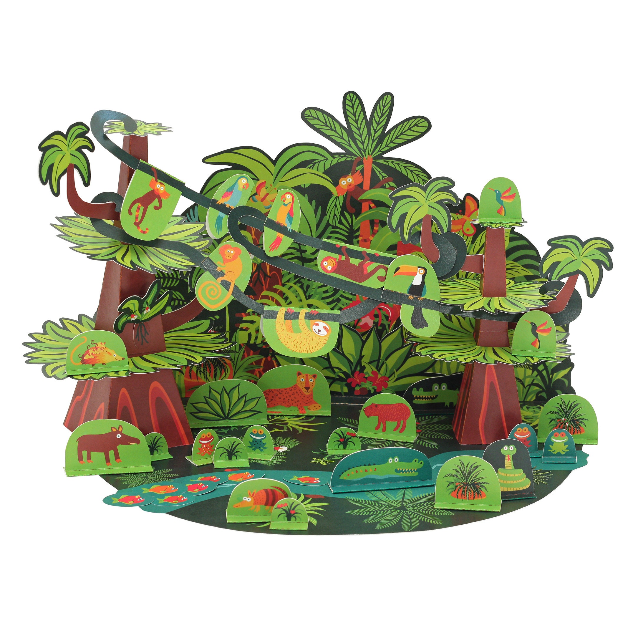 Tropical Forest Paper Toy - DIY Paper Craft Kit - Kids Papercraft ...