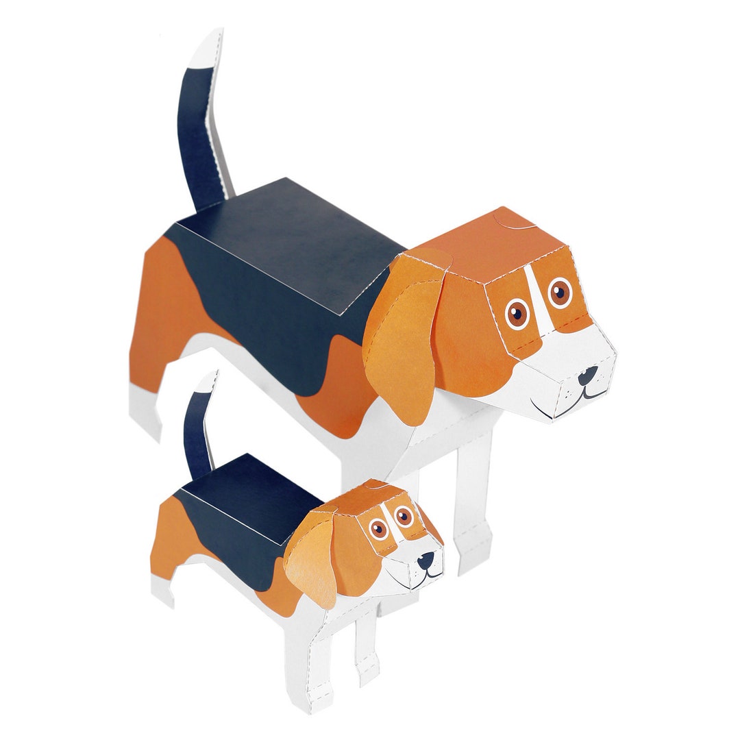 Maxi Beagle Paper Toys DIY Paper Craft Kit 3D Paper Animals - Etsy