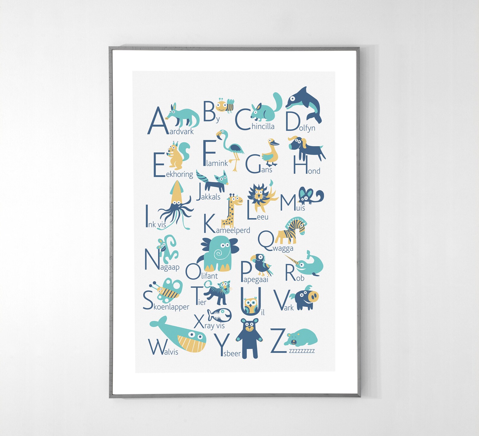 AFRIKAANS Alphabet Poster With Animals From A to Z, BIG POSTER 13x19 ...