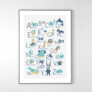 AFRIKAANS Alphabet Poster With Animals From A to Z, BIG POSTER 13x19 ...