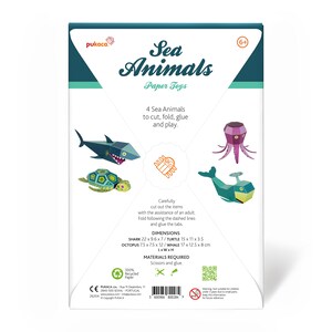 Sea Animals Paper Toys - DIY Paper Craft Kit - 3D Paper Animals - Etsy ...