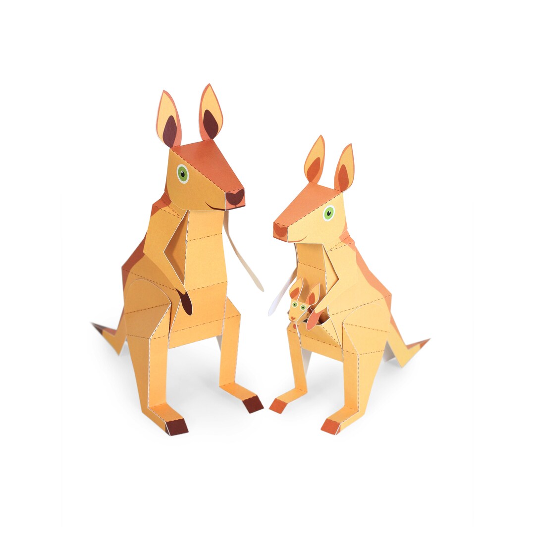 Maxi Kangaroo Paper Toys DIY Paper Craft Kit 3D Paper Animals - Etsy