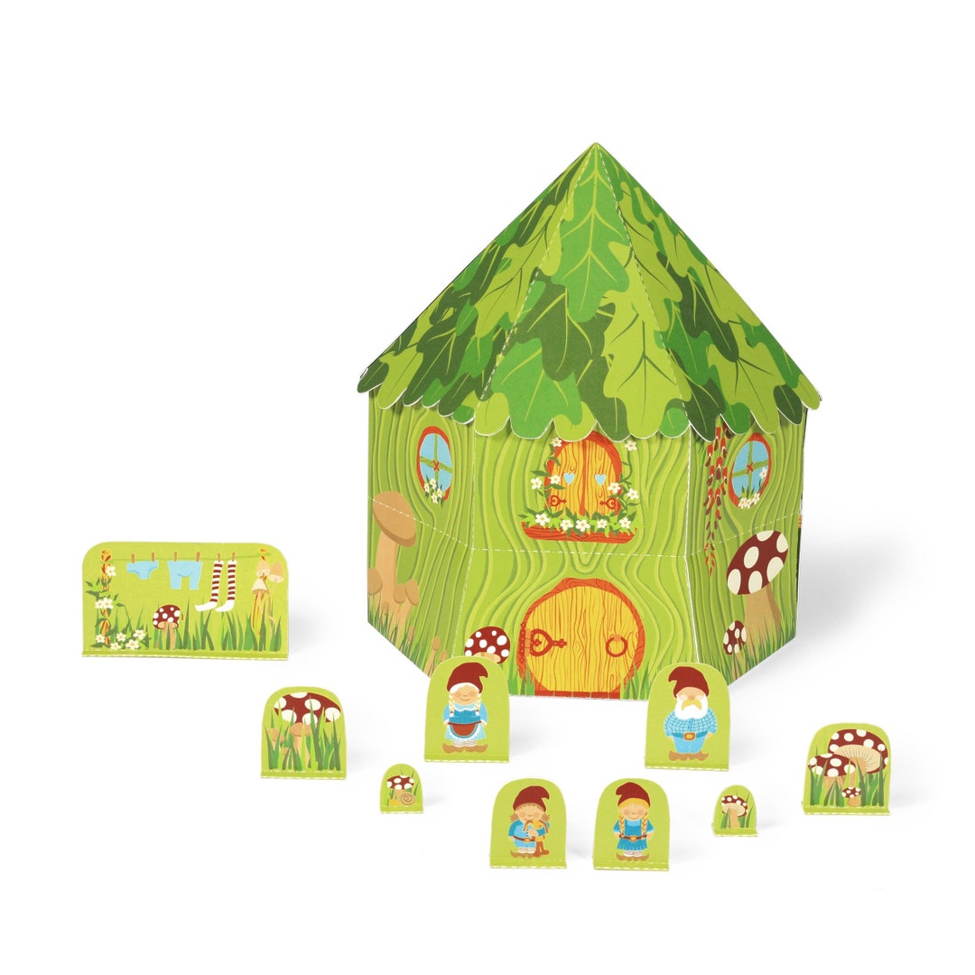 Gnome House Paper Toy - DIY Paper Craft Kit - School Project - Etsy