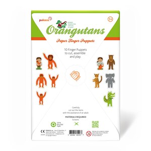 Orangutans Paper Finger Puppets - DIY Craft Kit Paper Toy - Etsy