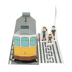 Tram Paper Toy - DIY Paper Craft Kit - 3D Model Paper Figure - Etsy