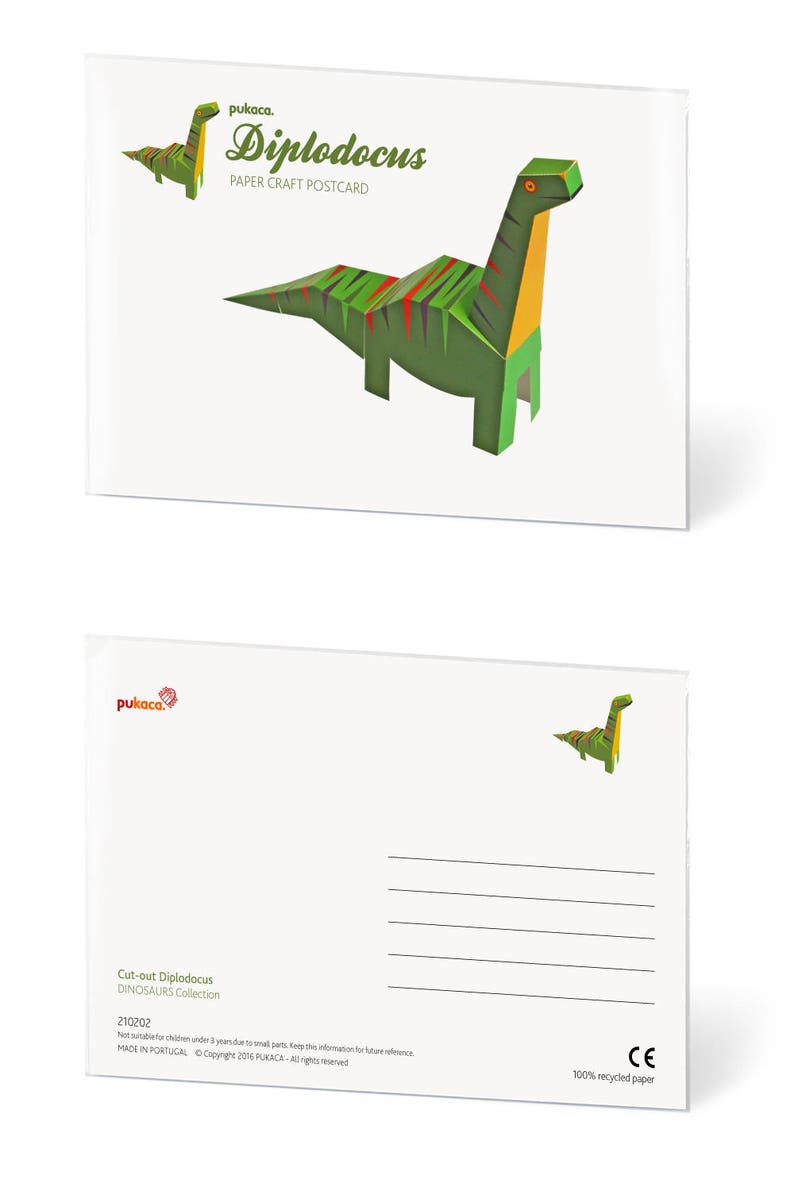 DIPLODOCUS Paper Craft Postcard 3D Model Paper Figure - Etsy