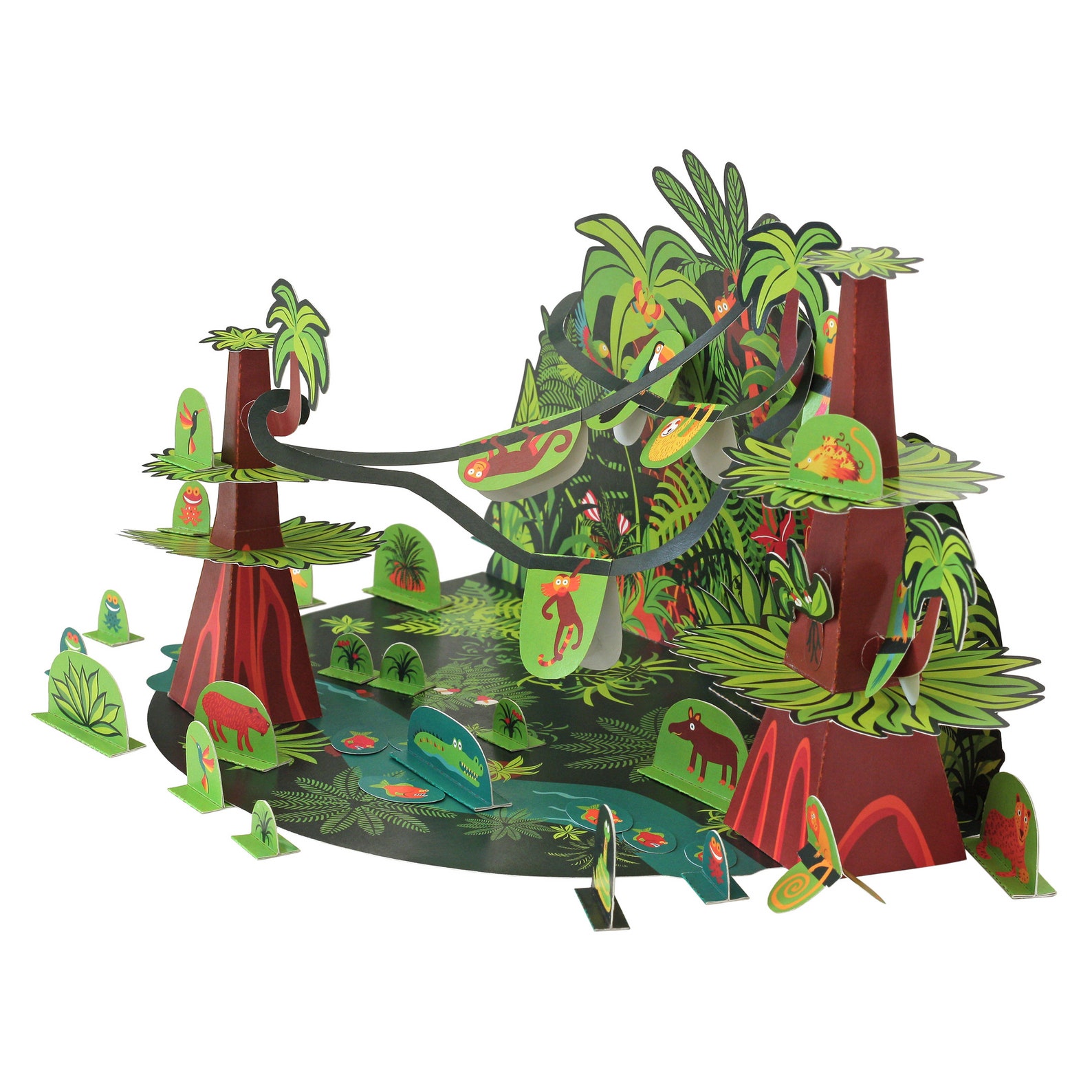 Tropical Forest Paper Toy - DIY Paper Craft Kit - Kids Papercraft ...