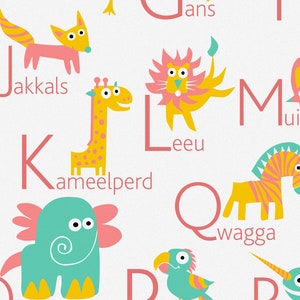 AFRIKAANS Alphabet Poster With Animals From A to Z, BIG POSTER 13x19 ...