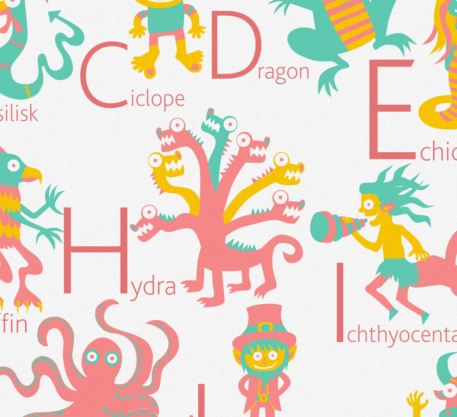 Monsters Alphabet Poster ENGLISH A to Z BIG POSTER 13x19 - Etsy