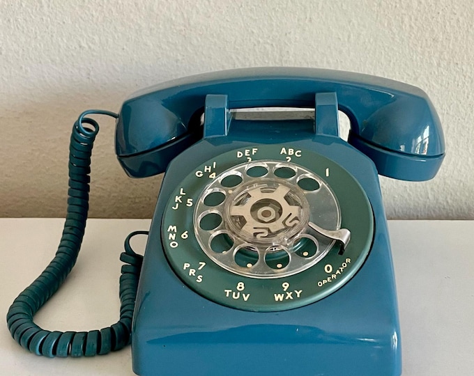 Working Rare Teal Blue Rotary Dial Phone AT&T Telephone - Etsy