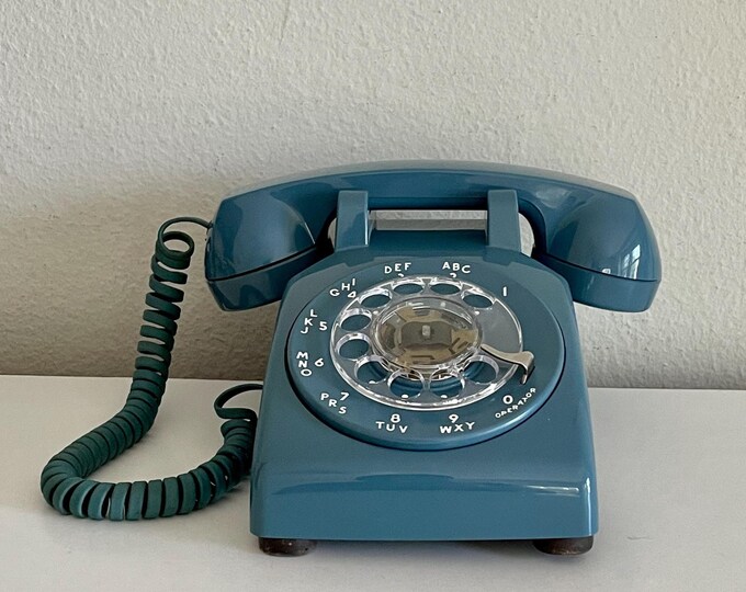 Working Rare Teal Blue Rotary Dial Phone AT&T Telephone - Etsy