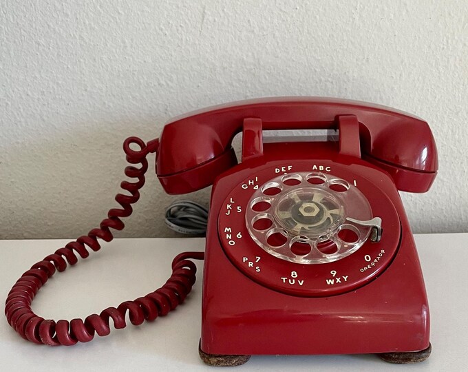 Working Rotary Phone Red Telephone ITT - Etsy