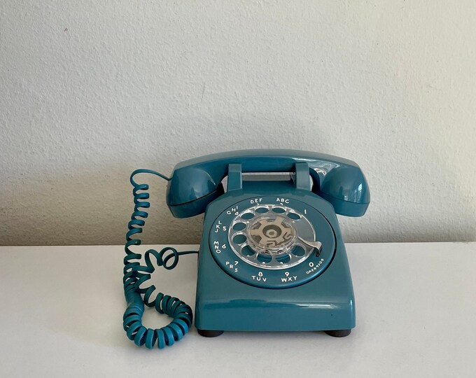 Working Rare Teal Blue Rotary Dial Phone AT&T Telephone - Etsy