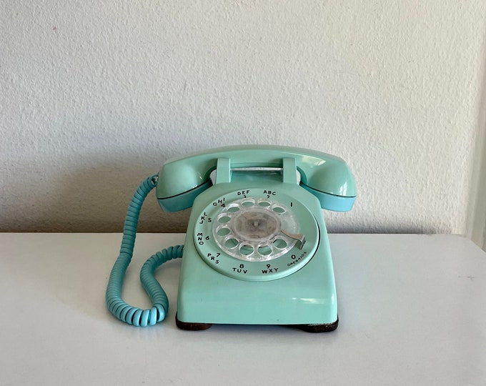 Working Rotary Phone Aqua Blue Western Electric Rotary Dial Telephone ...