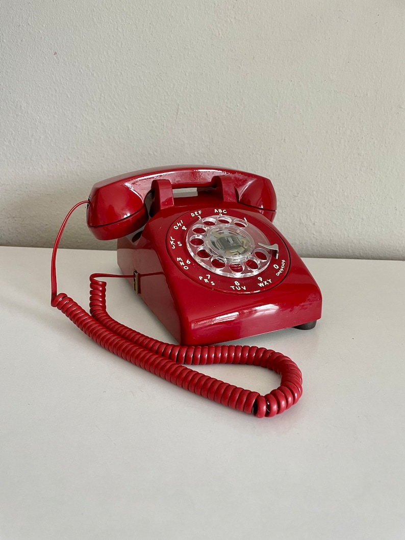 Working Rotary Phone Red Telephone Western Electric - Etsy