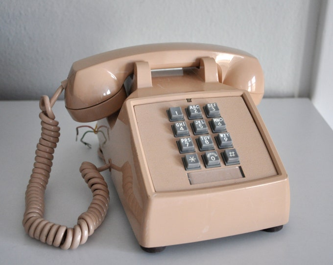 Vintage ITT Pinkish Beige Push Button Phone 1970s Telephone - Etsy