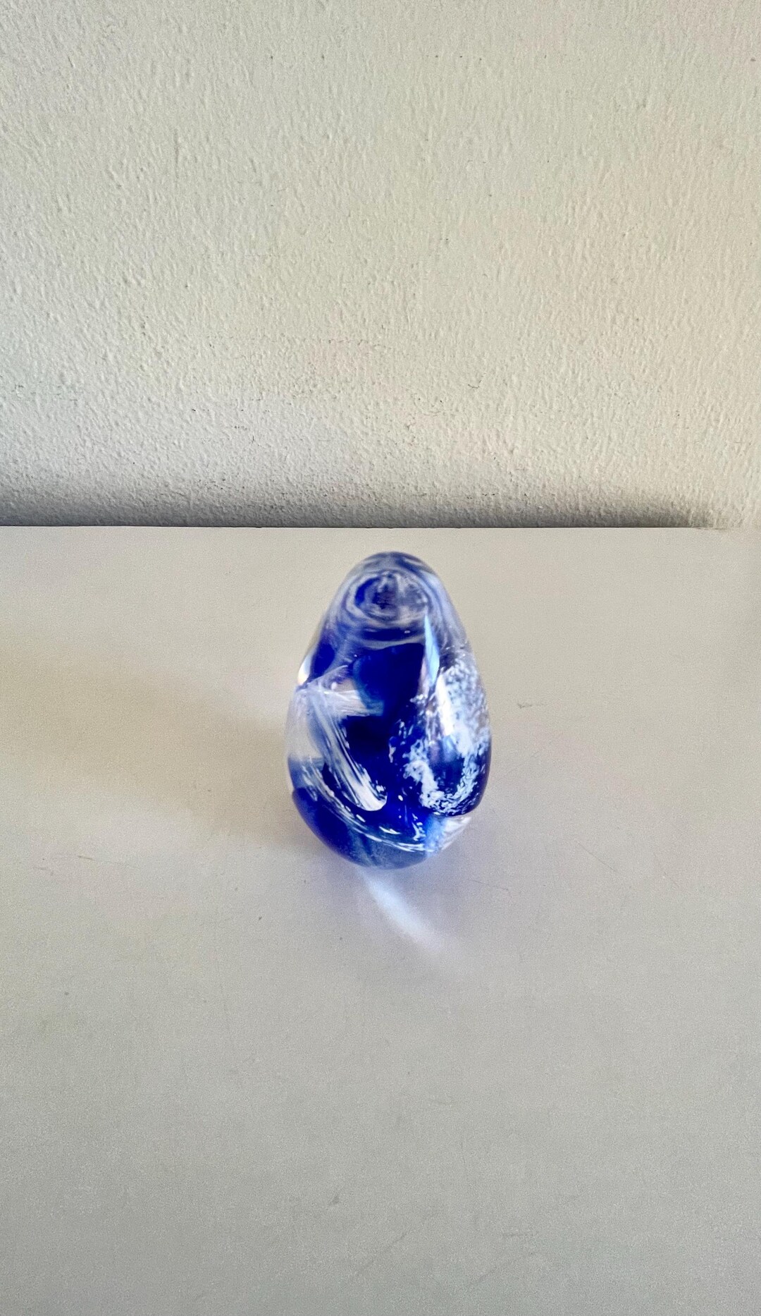 Vintage Paperweight Erin Glass Blue and White 3" Made in Ireland - Etsy