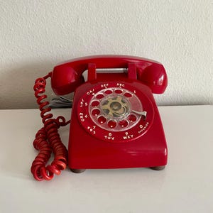 Working Vintage Red ITT Rotary Dial Phone Telephone AS IS - Etsy