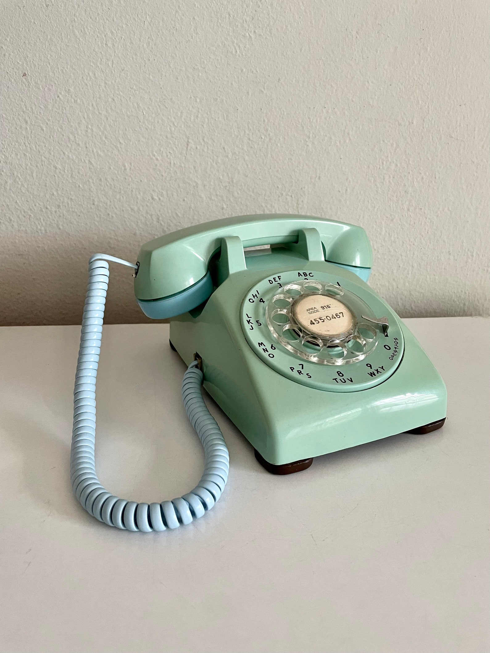 Working Vintage Aqua Blue Western Electric Rotary Dial Phone Telephone ...