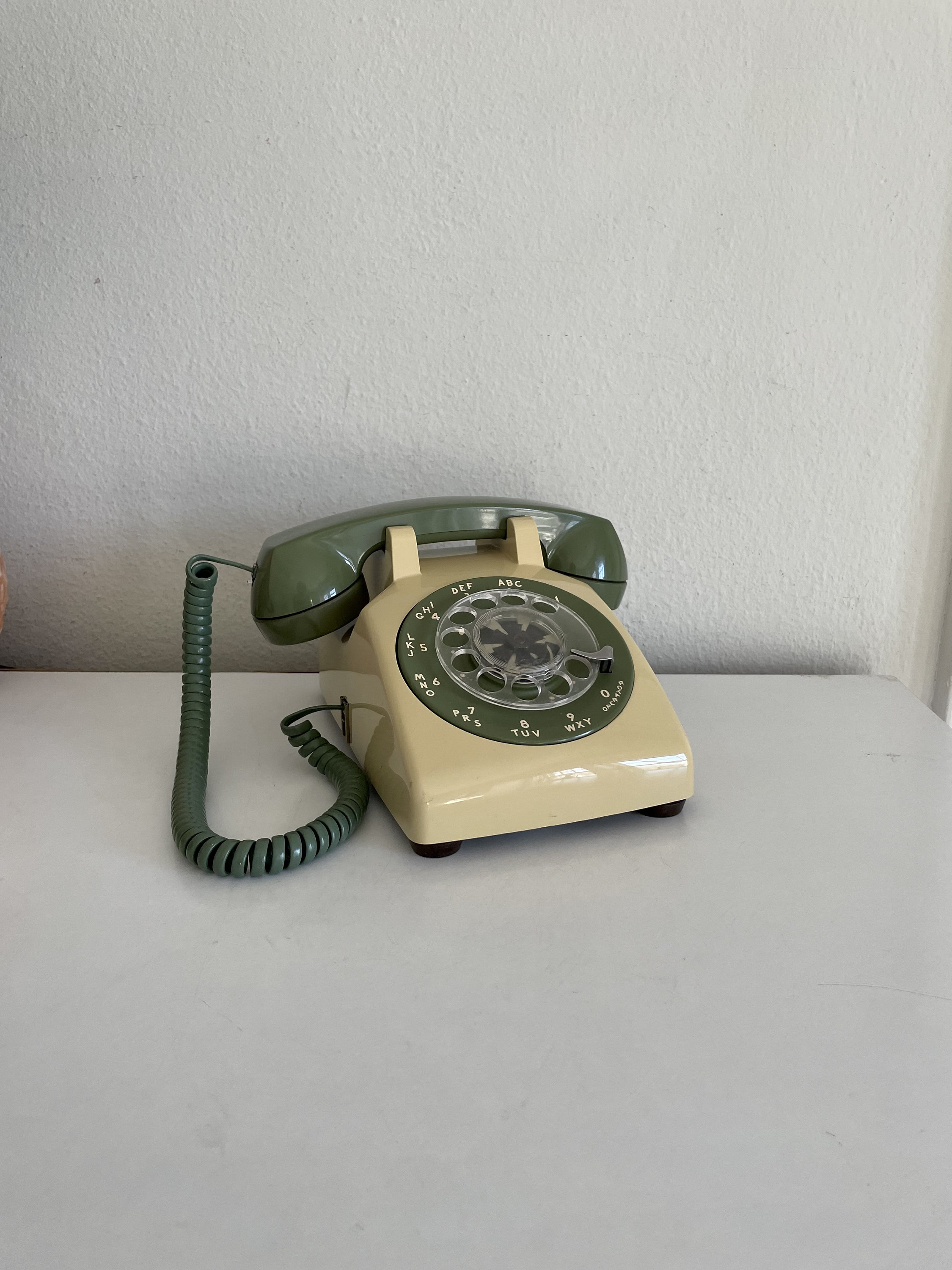 Working Rotary Phone Avocado Green Western Electric Telephone Cream ...