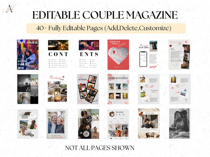 Couple Magazine Template | Editable Canva Anniversary Gift for Him ...