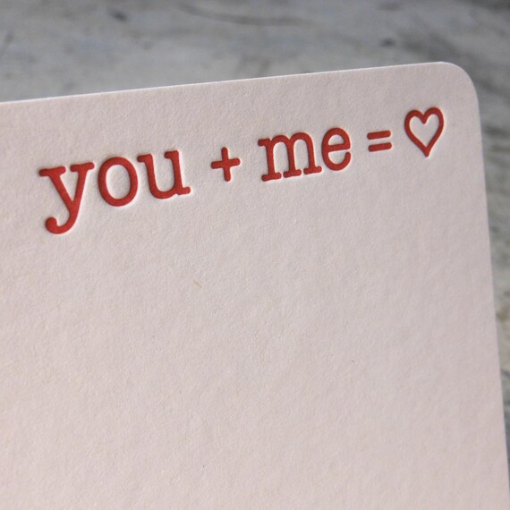 Items similar to Typewriter YOU ME - Single Card on Etsy