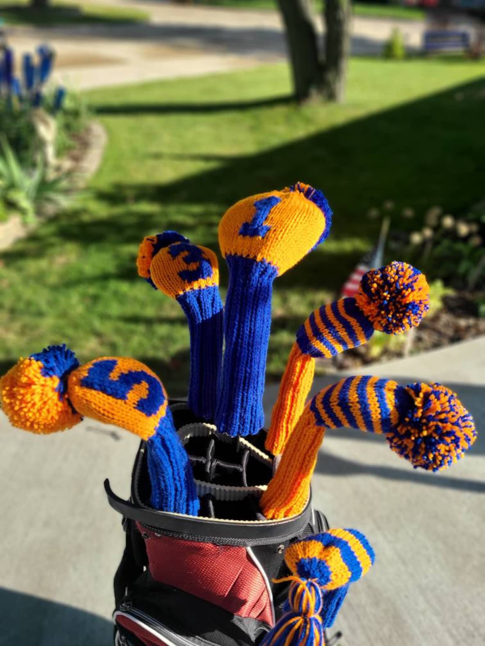 Golf Club Head Covers, Hand Knit - Etsy