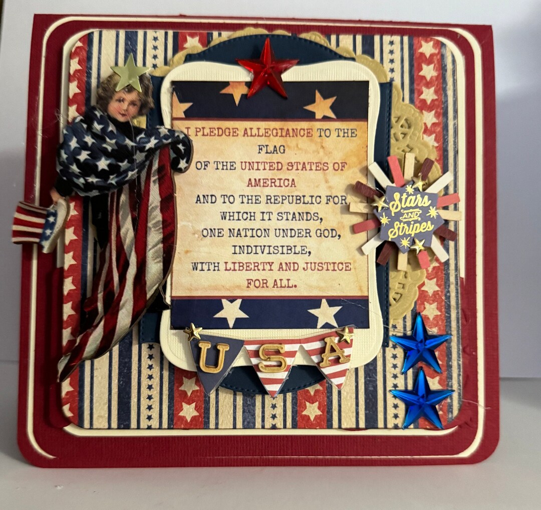 Vintage Americana Pledge Allegiance Card or Decor - Etsy