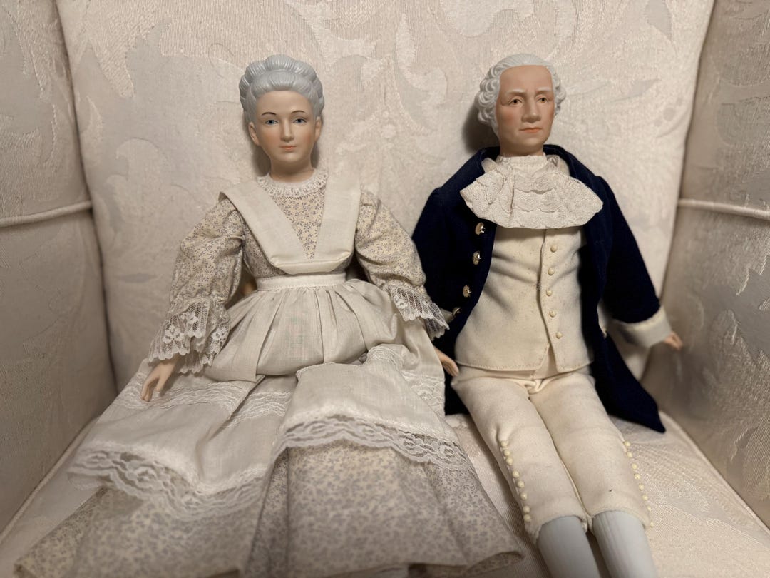 Vintage Handmade~~~ George and Martha Washington ~~~ Dolls or Figurines ...