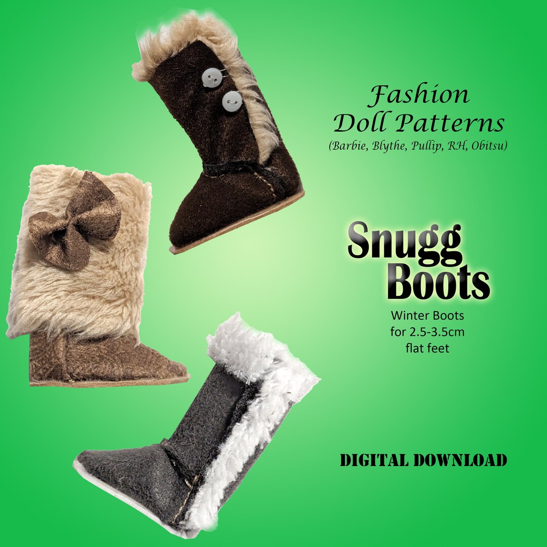 Snugg Boots Downloadable PDF Sewing Shoe Pattern for Medium 11.5 Dolls ...