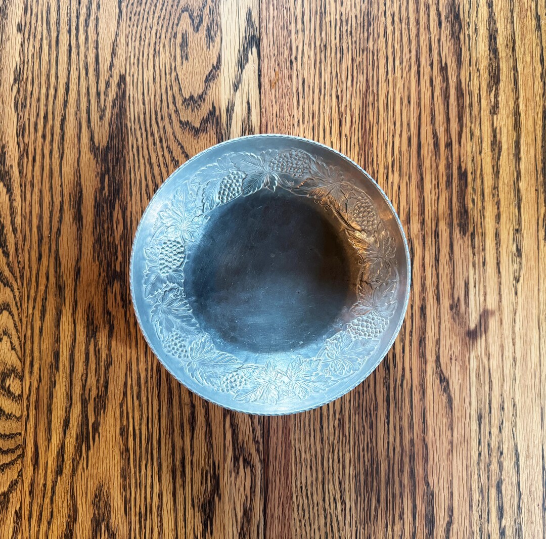 Vintage Metal Bowl - Everlast - Hand Forged - Grape Leaves - Etsy