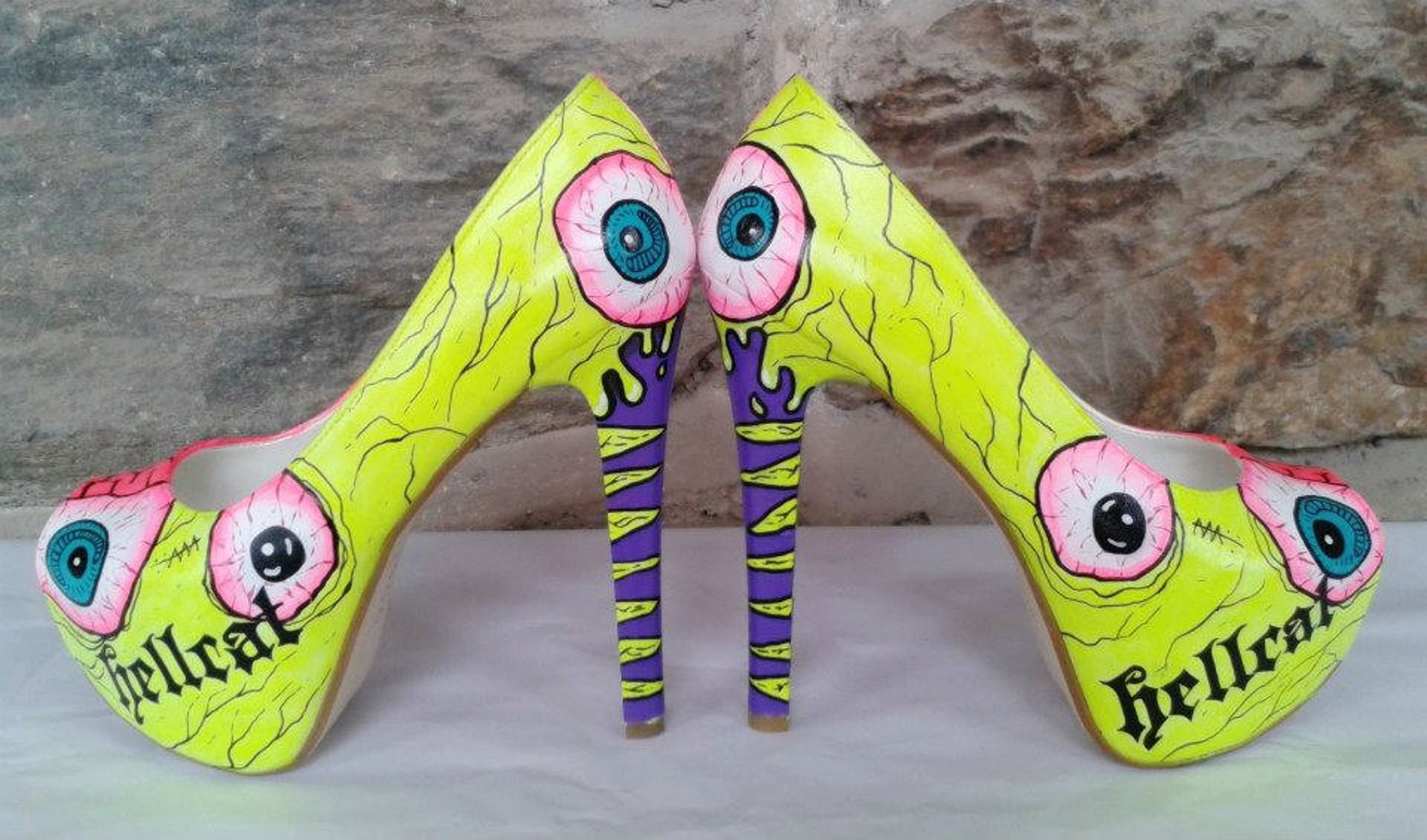 Monster Heels Hand Painted High Heels Hand Painted Shoes | Etsy